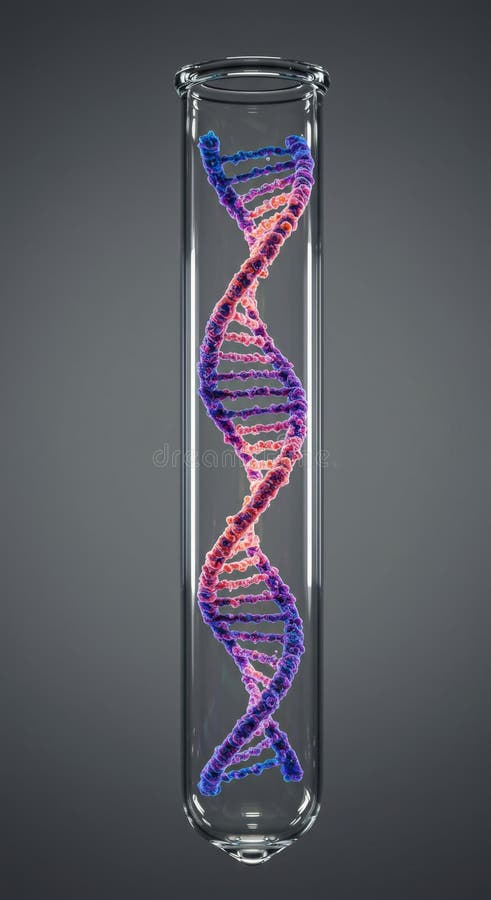 Double Helix Dna in Glass Test Tube Stock Illustration - Illustration ...