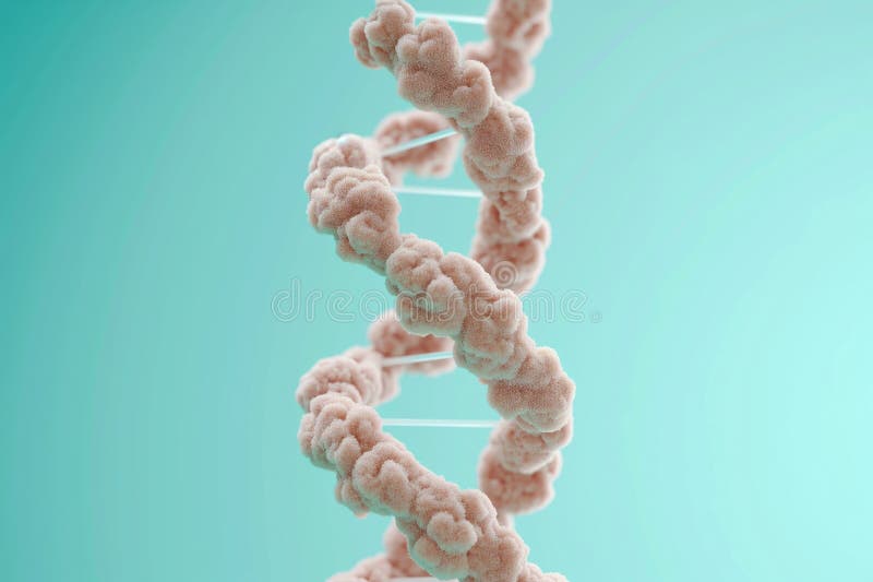 The Double Helix of a Dna Molecule Made of Fluffy Elements, the Number ...