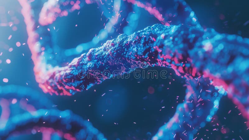 A Double Helix DNA Molecule. the Two Strands are Twisted Around Each ...