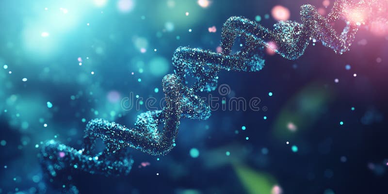 Double Helix DNA Strand in Blue Stock Illustration - Illustration of ...