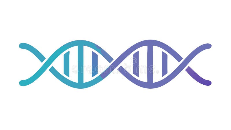 Double Helix DNA Structure in Pink and Blue, Genetics Icon, Vector ...