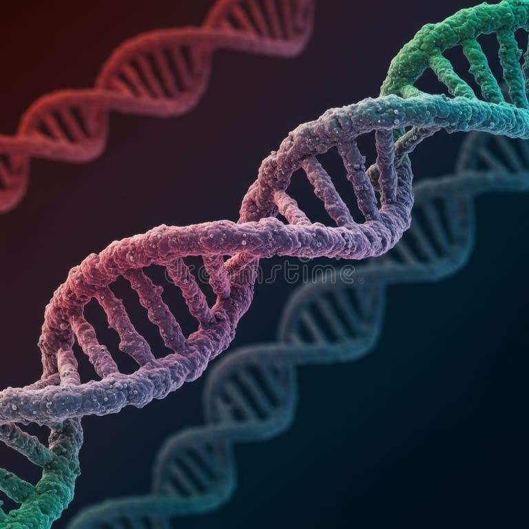 Double Helix DNA Structure Red Blue Green Gradient Stock Illustration ...