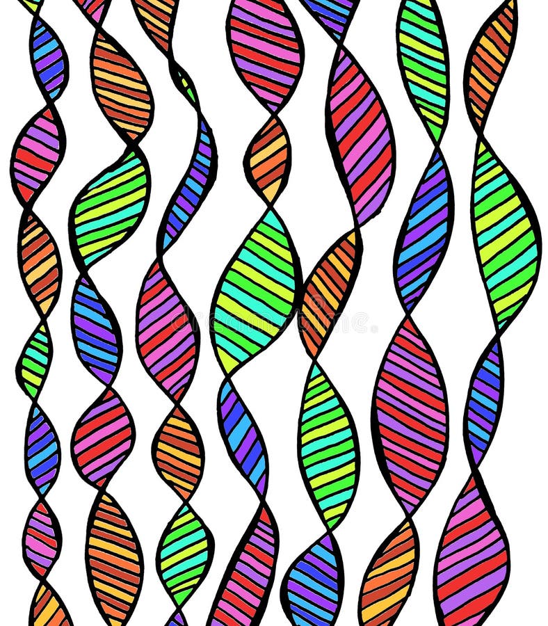DNA Double helix drawing stock vector. Illustration of helix - 22499897