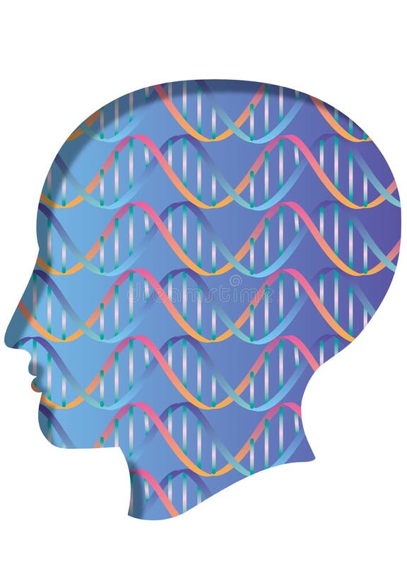 Double Helix Pattern in Profile Silhouette Stock Vector - Illustration ...