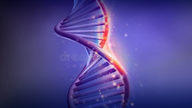 Double Helix Structure of Abstract DNA Model, 3D Render. Stock ...