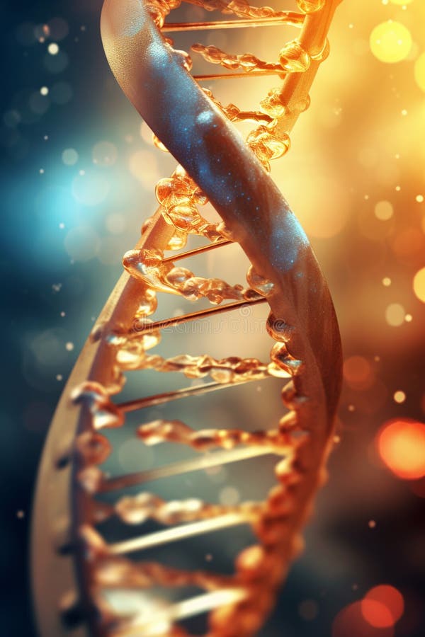 Double Helix Structure Of Abstract Dna Model Generative Ai Stock Image Image Of Spiral