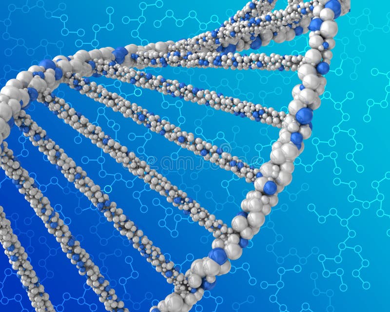 DNA Double Helix On Blue Background Stock Illustration - Illustration ...