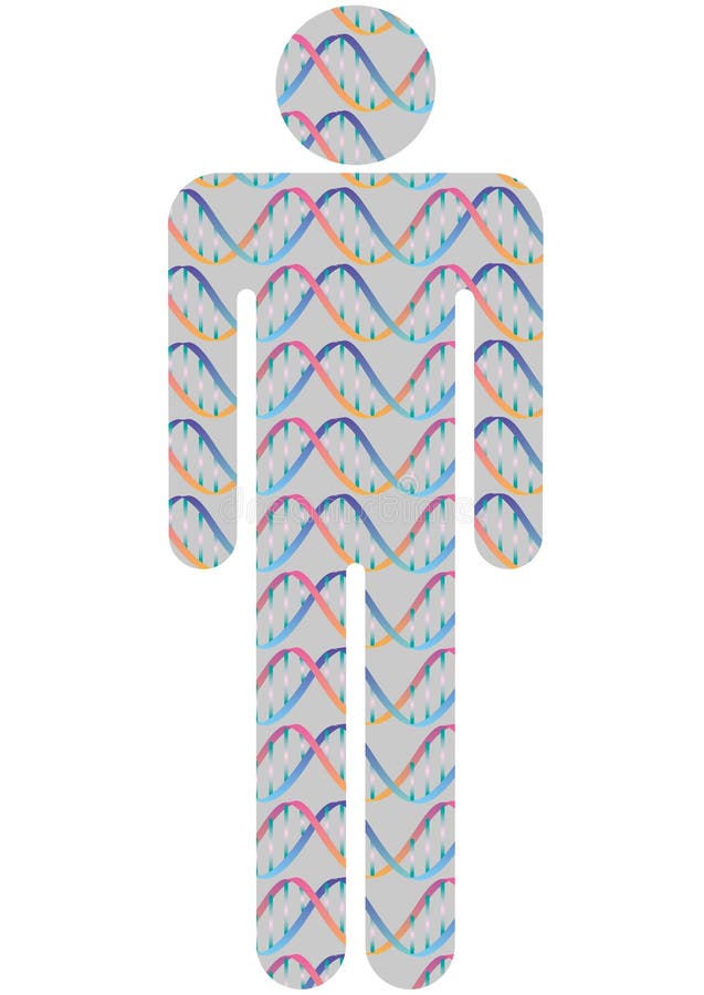 Double Helix Structure Pattern in Pictogram Human Body Silhouette Stock ...