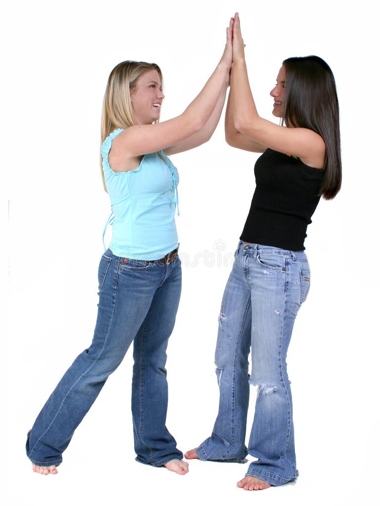 Double High Five Over White Stock Photos - Free & Royalty-Free Stock ...