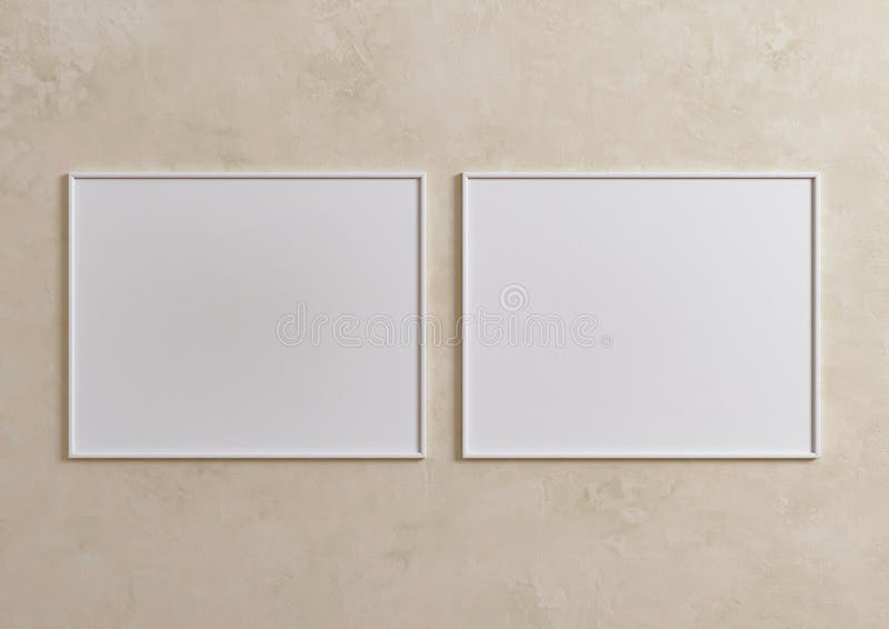 Double 8x10 Horizontal Wooden Frame Mockup with Decorations on Wooden ...