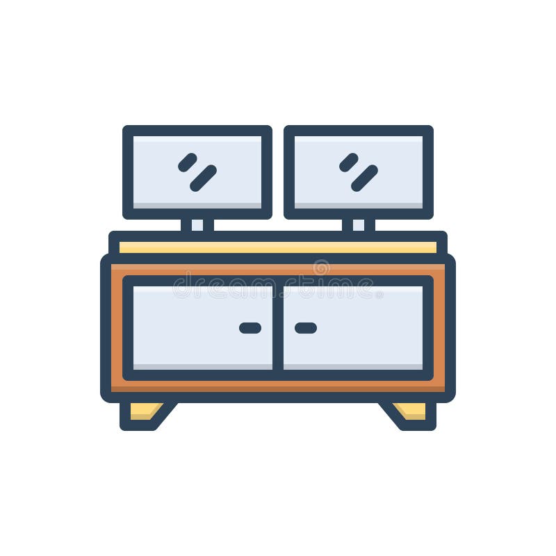 Color Illustration Icon for Double, Dual and Table Stock Illustration ...