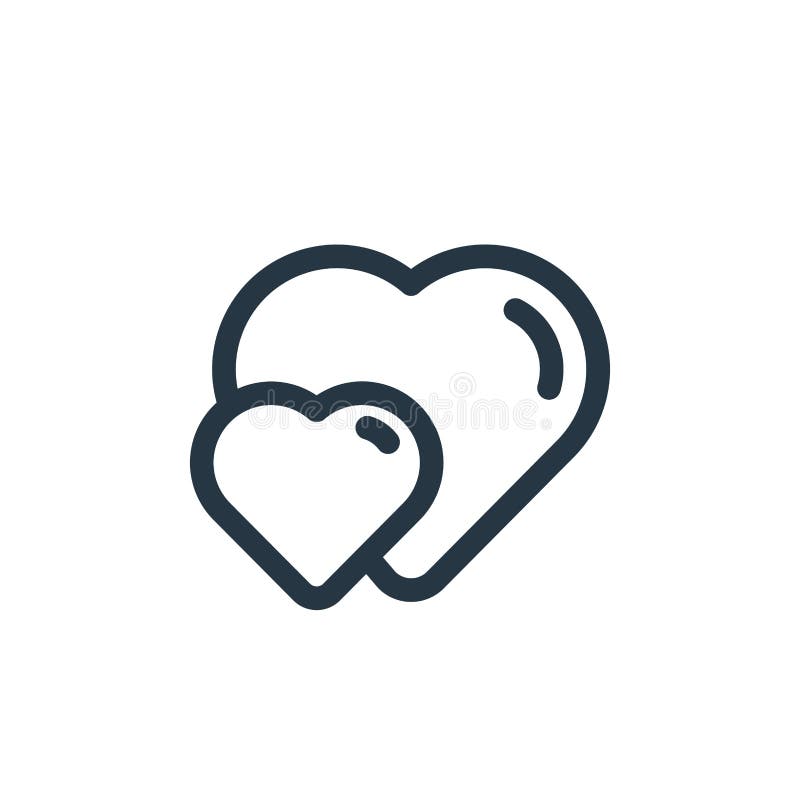 Double Icon Vector from Valentine Concept. Thin Line Illustration of ...