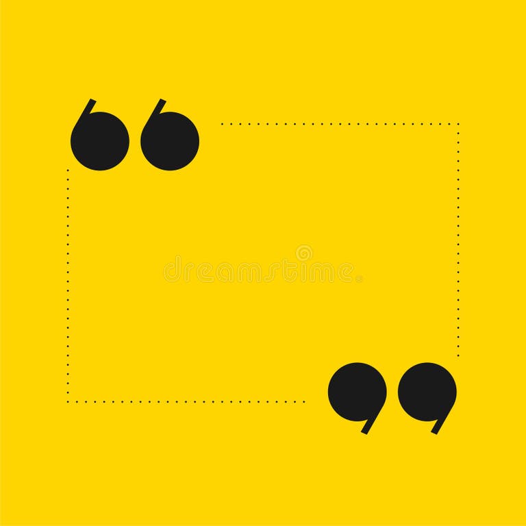 Double Inverted Comma Yellow Background with Blank or Empty Space Stock ...