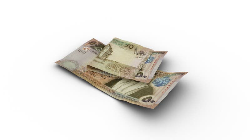 Double 50 Jordanian Dinar Notes with Shadows Stock Illustration ...