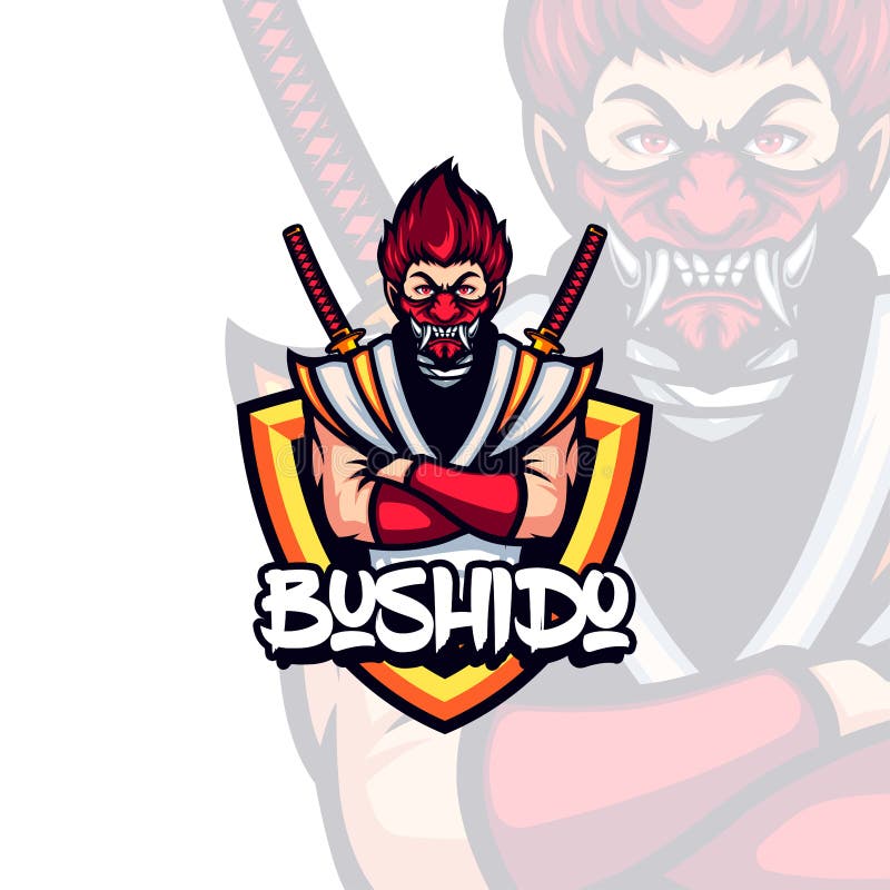 Double Katana Swords Ronin Samurai Vector Mascot Stock Vector ...