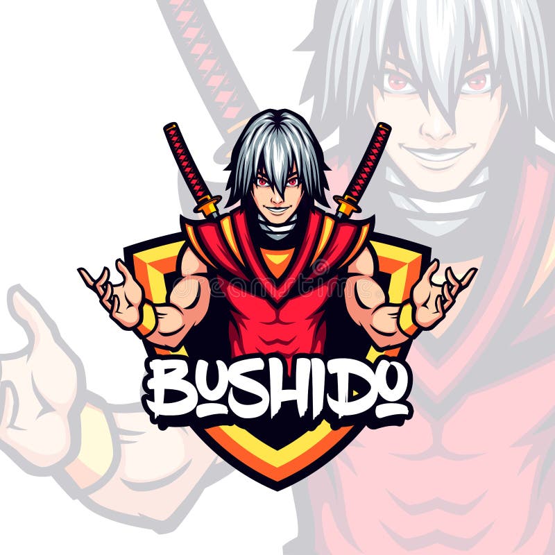 Double Katana Swords Ronin Samurai Vector Mascot Stock Vector ...