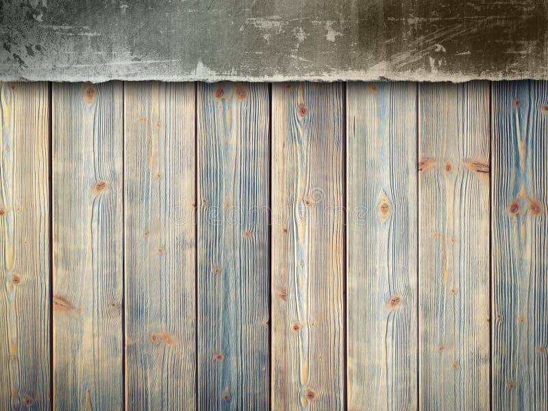 Double Layer Background Concrete Wall Wooden Planks Stock Photos - Free ...
