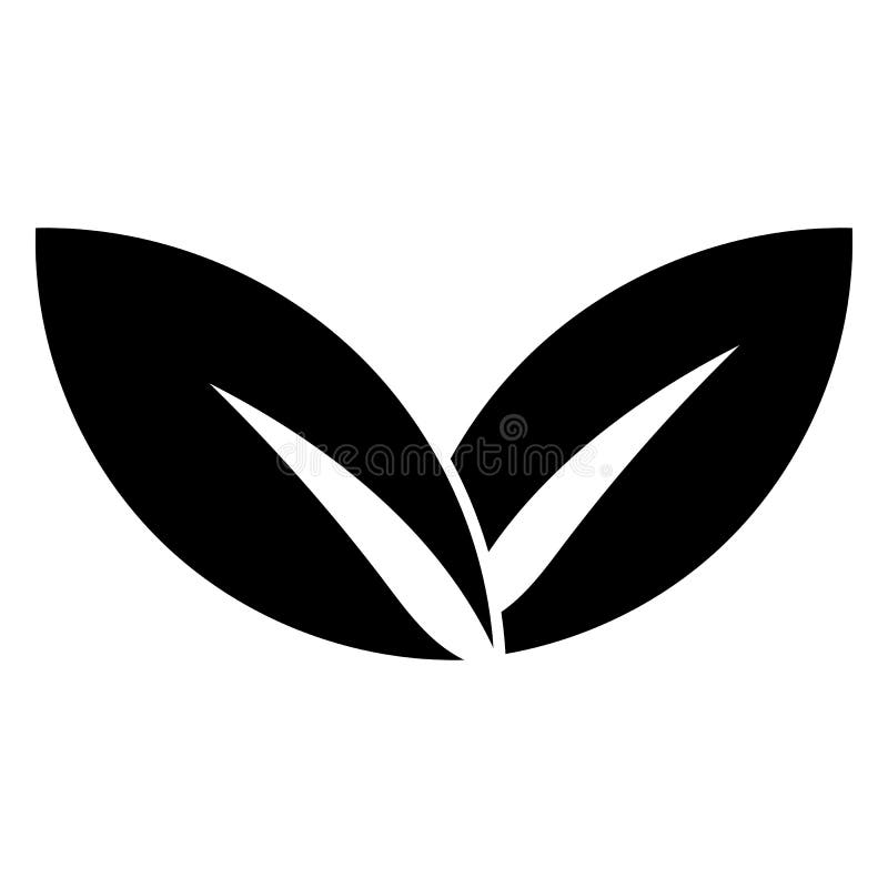 Double Leaf Icon, Simple Style Stock Vector - Illustration of icon ...