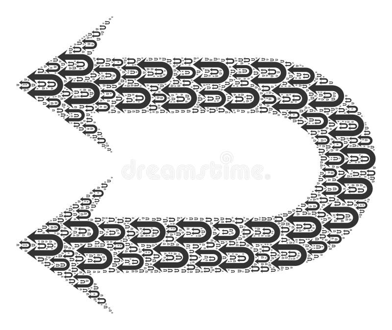 Double Left Arrow Recursive Composition of Itself Icons Stock Vector ...