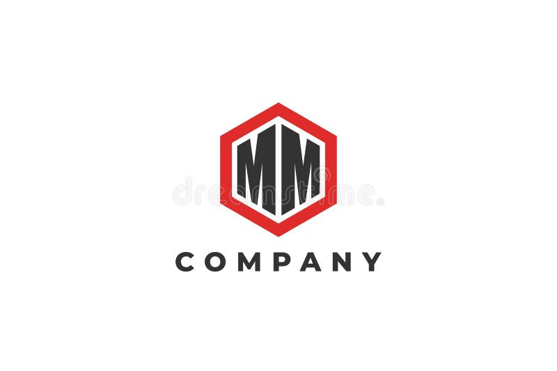 Double Letter M Hexagon Frame Logo Stock Illustration - Illustration of ...