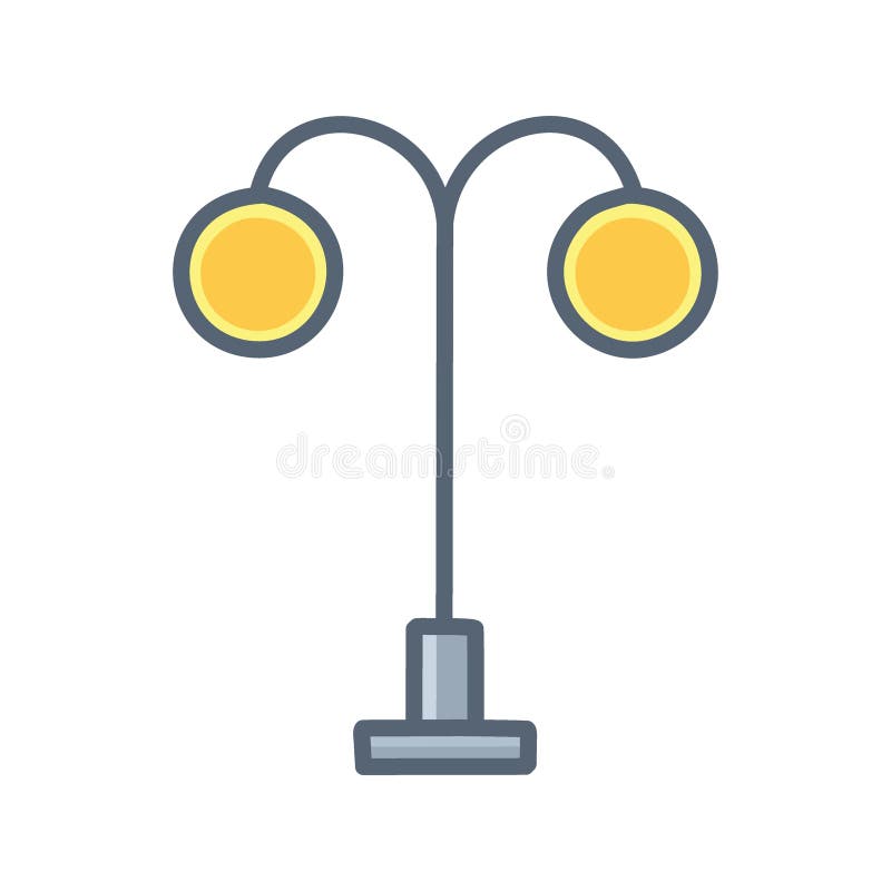 Double Light Post. Illuminated Street Post with Two Lights, Perfect for ...