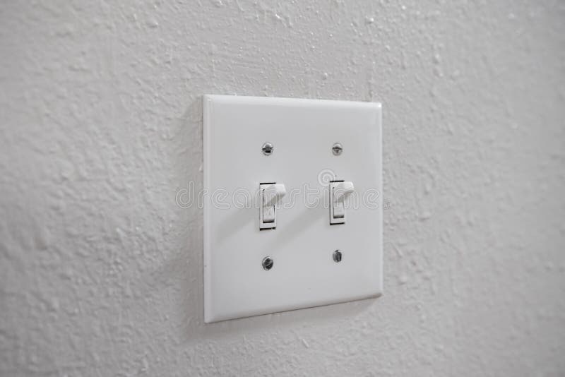 Double Light Switch on and Off Electrical New Build Construction. Stock ...