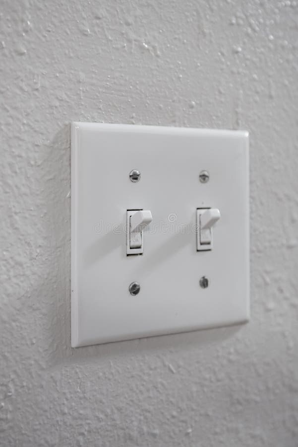 Double Light Switch on and Off Electrical New Build Construction. Stock ...
