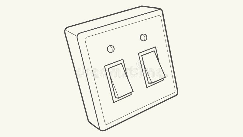 Double Light Switch Panel, on Off Control, Electricity, Vector Design ...