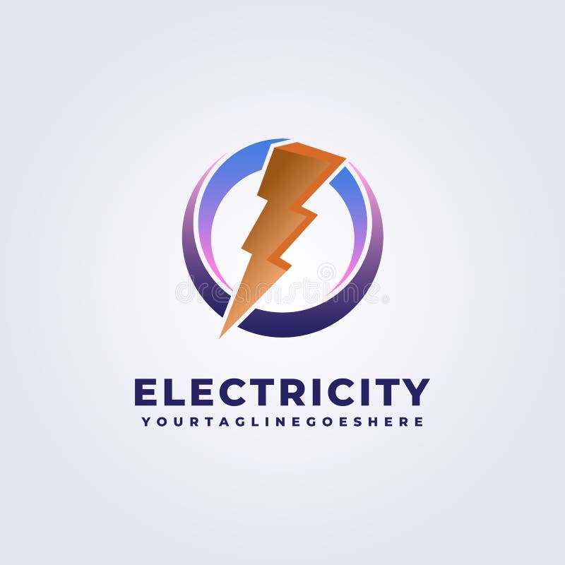 Double Lightning Volt 3D Ring Red and Blue Logo Vector Illustration ...