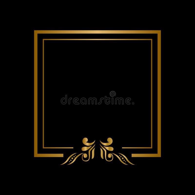 Double Line Rectangle Frame Draft Element Graphic Stock Illustration ...