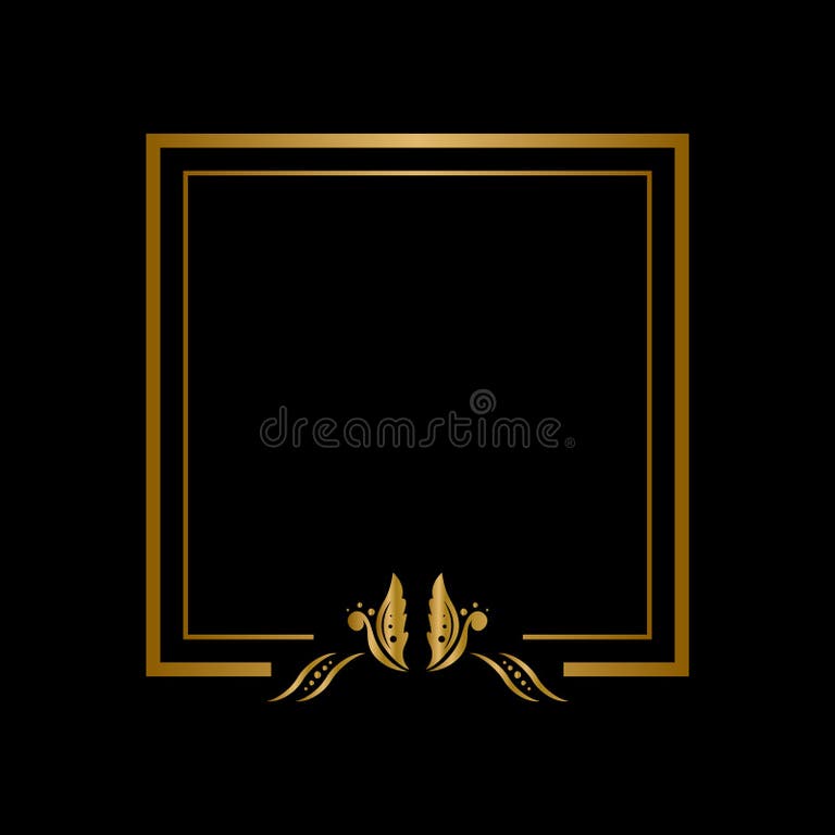 Double Line Rectangle Frame Draft Element Vector Stock Illustration ...