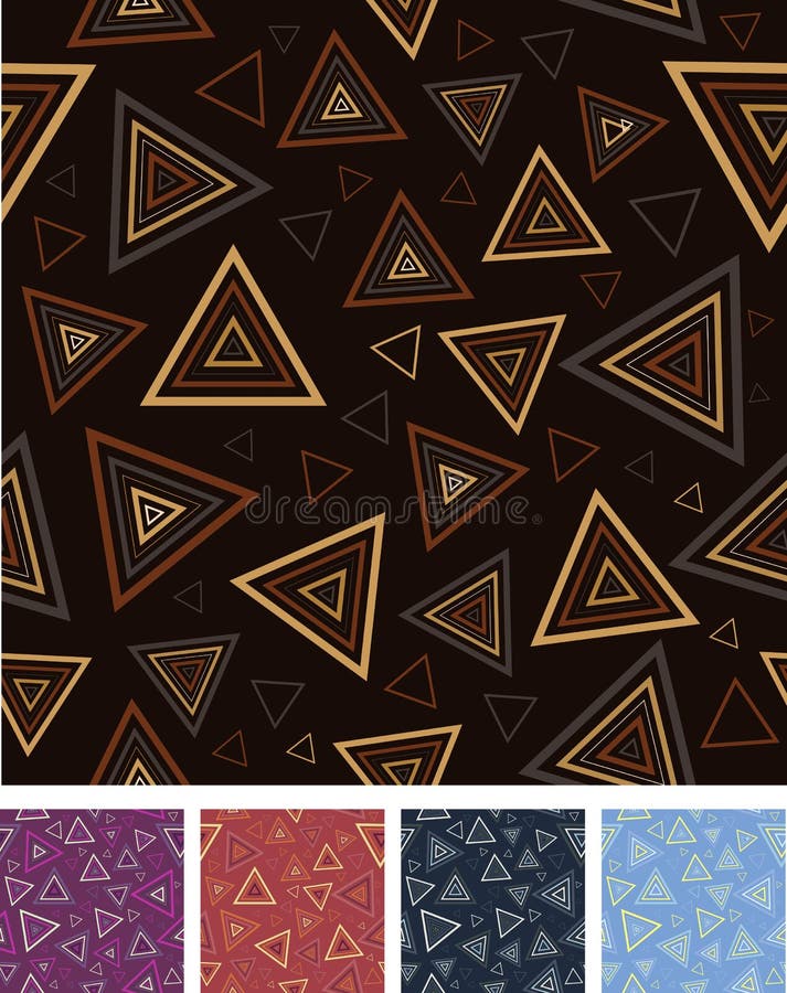 Double Lines Triangle Seamless Pattern with Colour Variations. Stock ...