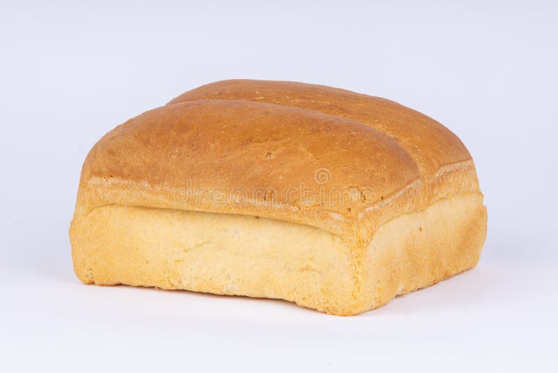 Double Loaf of Fresh Wheat Bread on a White Background Stock Image ...