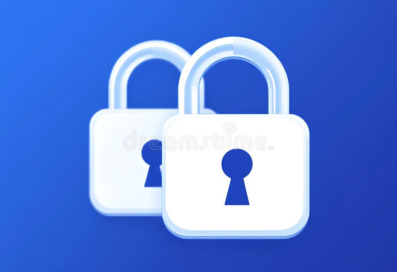 Double Lock Security Icon Digital Protection Safety Stock Illustration ...