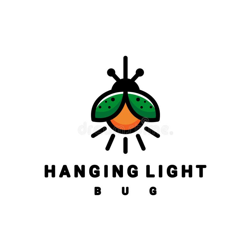Hanging light and Bug line stock vector. Illustration of funny - 215656011