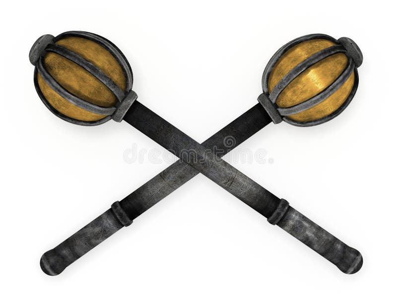 Double Medieval Battle Mace Stock Illustration - Illustration of combat ...