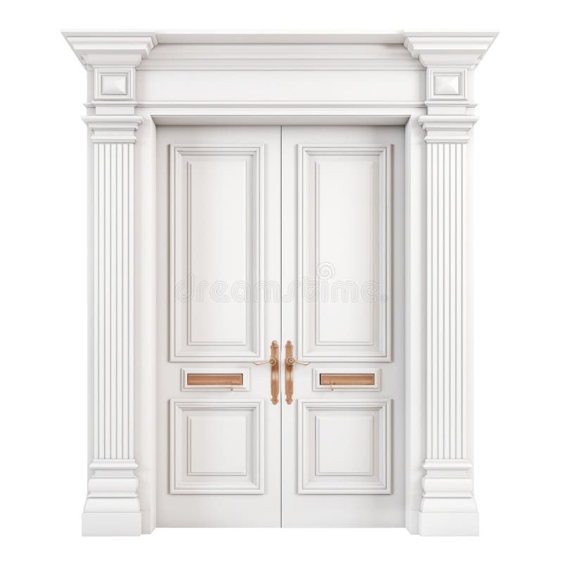Double Modern Doors Isolated on a Transparent or White Background ...