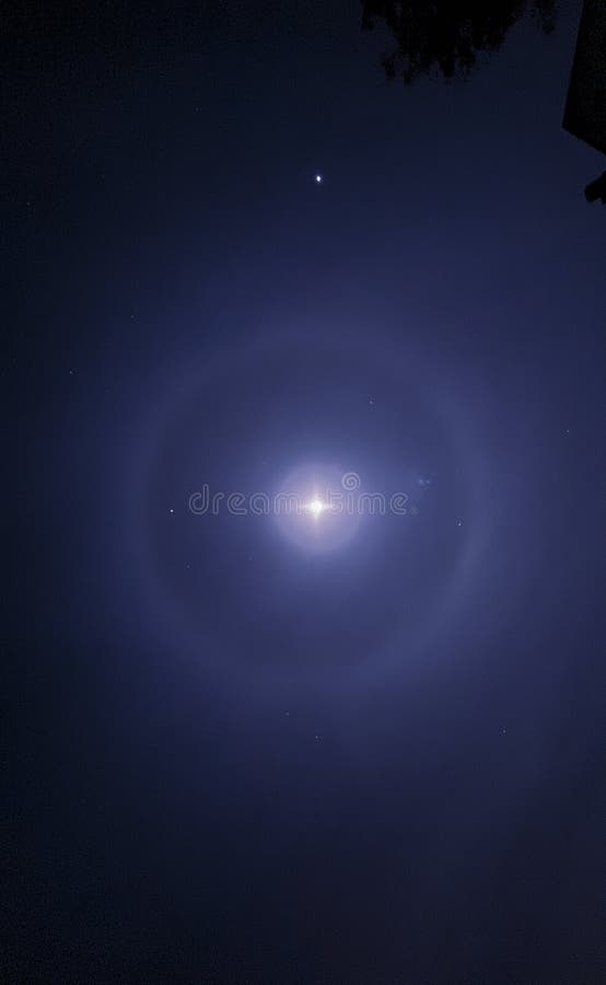 Double Moon Halo at the Top of the Mountain on the Background of the ...