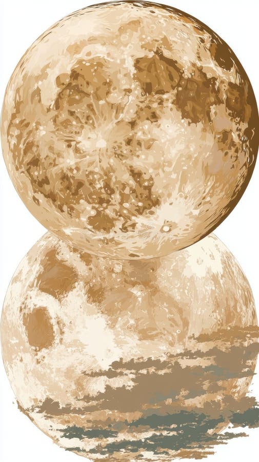 Double Moon Reflection Stock Illustrations – 150 Double Moon Reflection ...