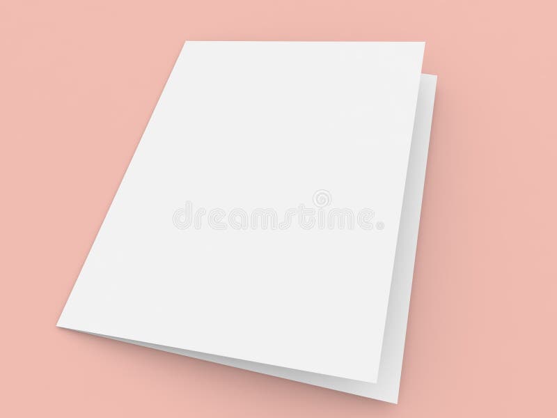 Double Open Brochure Mockup on Pink Background Stock Illustration ...