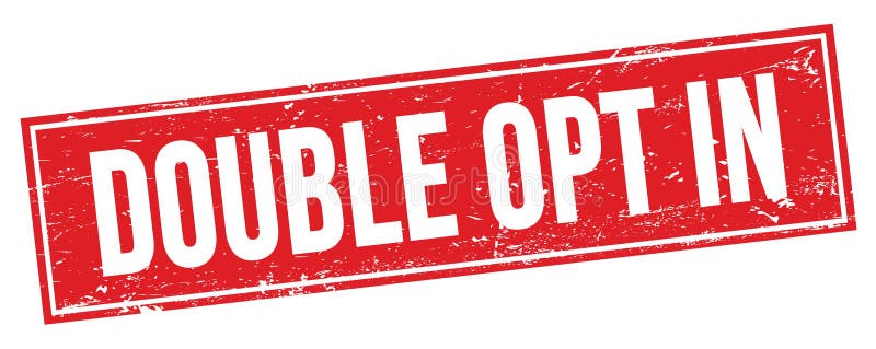 DOUBLE OPT in Text on Red Grungy Rectangle Stamp Stock Illustration ...