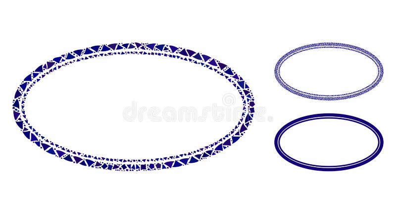 Double Oval Frame Mosaic Icon of Trembly Pieces Stock Vector ...