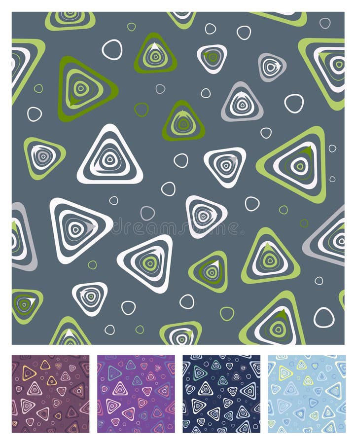 Double Oval Triangle Line Seamless Pattern with Colour Variations ...