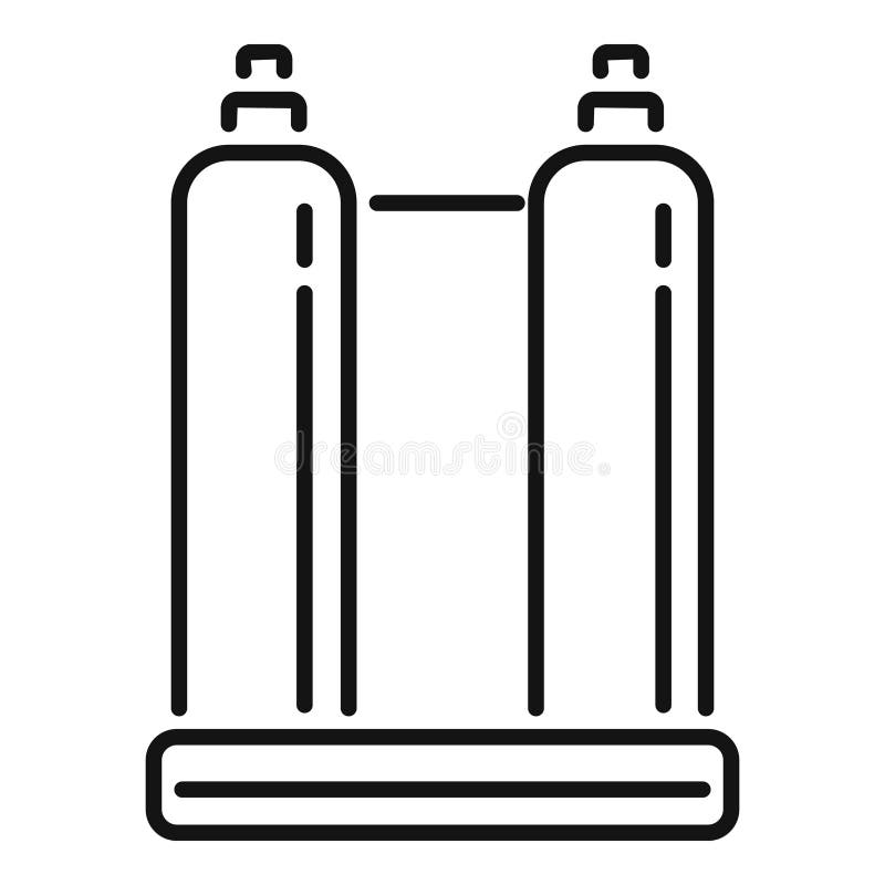Double Oxygen Tank Icon, Diving Equipment for Underwater Exploration ...