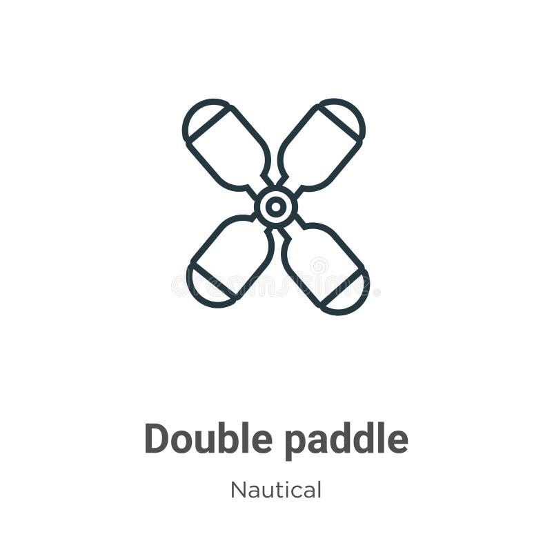 Double Paddle Outline Vector Icon. Thin Line Black Double Paddle Icon ...