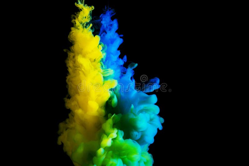 Paint Stream in Water, Colored Cloud, Abstract Background, Process of ...