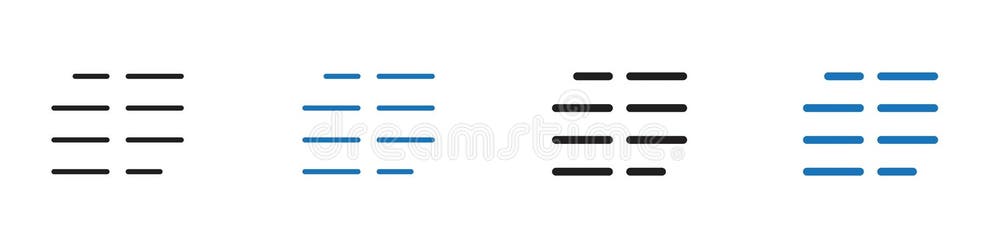Double Paragraph Icon Linear Graphics Set Vector in Black Stock Vector ...