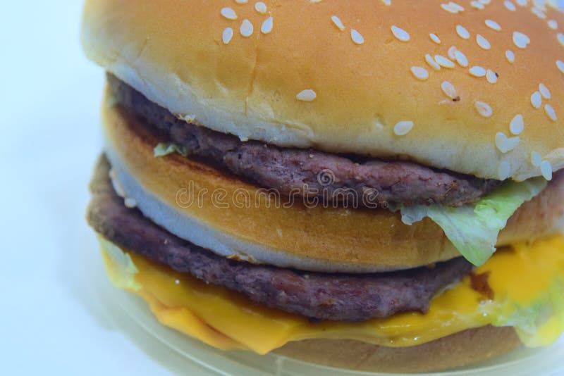 Double patty burger stock photo. Image of tasty, hamburger - 158339692