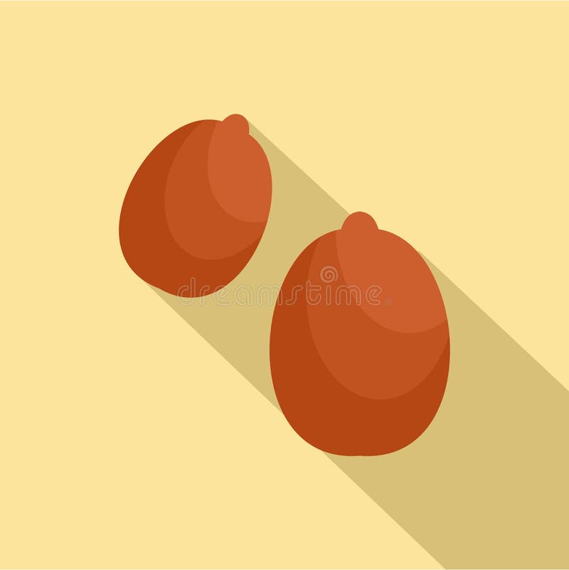 Double Peanut Icon, Flat Style Stock Vector - Illustration of element ...