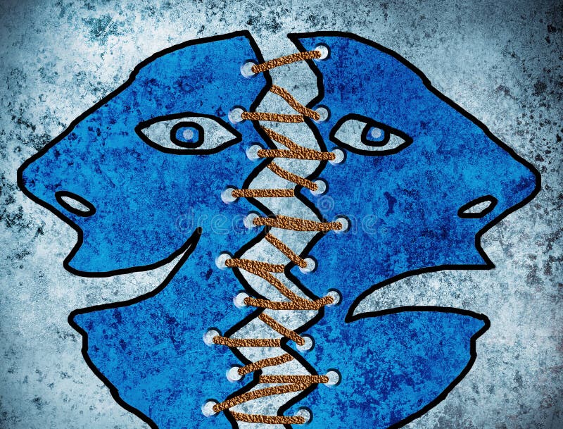 Double personality concept stock illustration. Illustration of identity ...